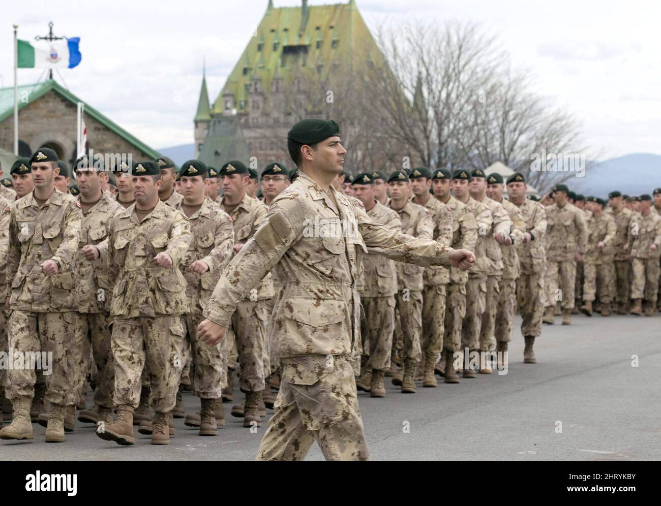 Canadian Forces Lt. Col. Michel Henri St-Louis, centre, of the Royal ...