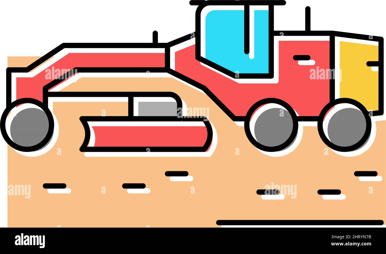 machine for road construction color icon vector illustration Stock ...