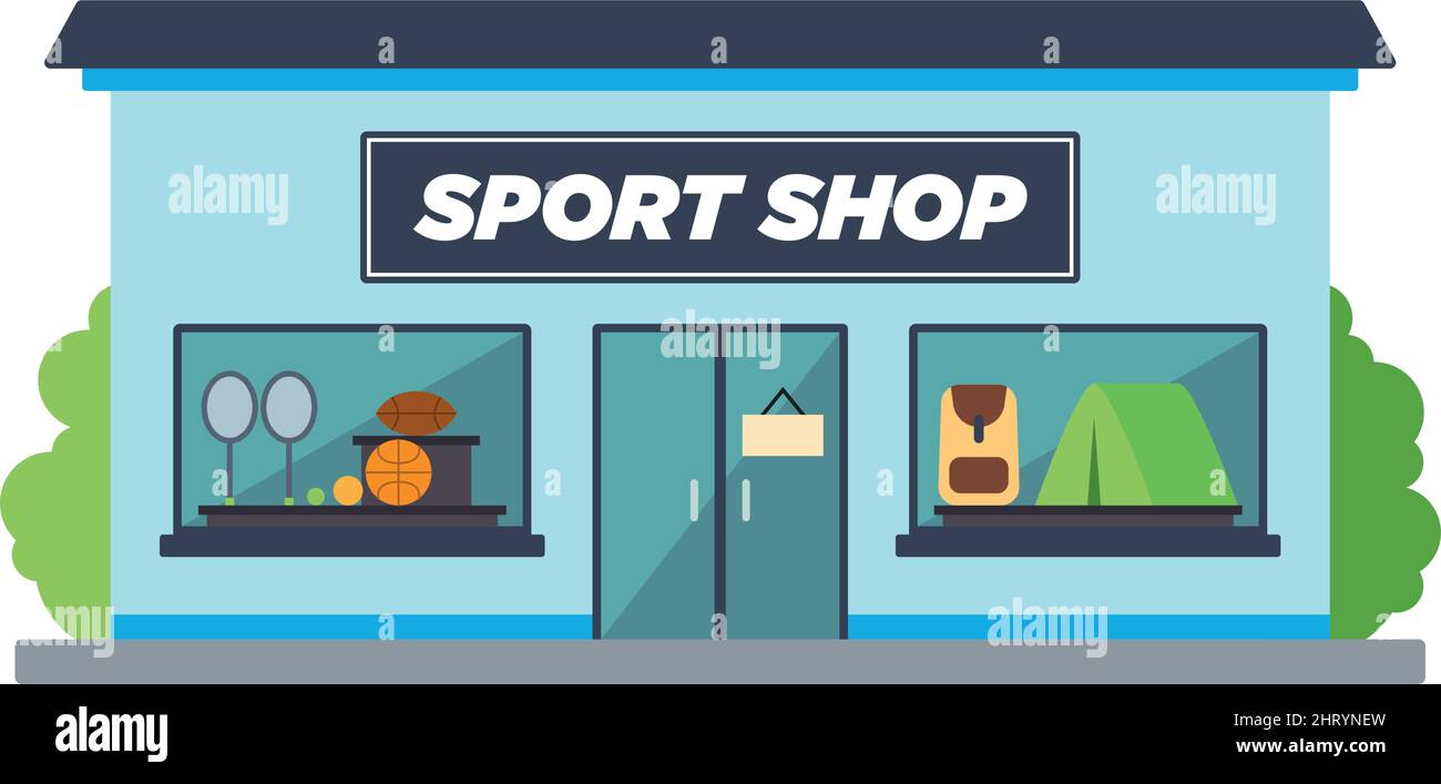 Isolated front view sport shop building Vector Stock Vector Image & Art ...