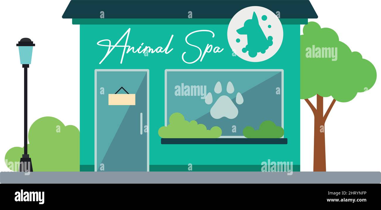 Isolated front view animal spa building Vector Stock Vector Image & Art ...
