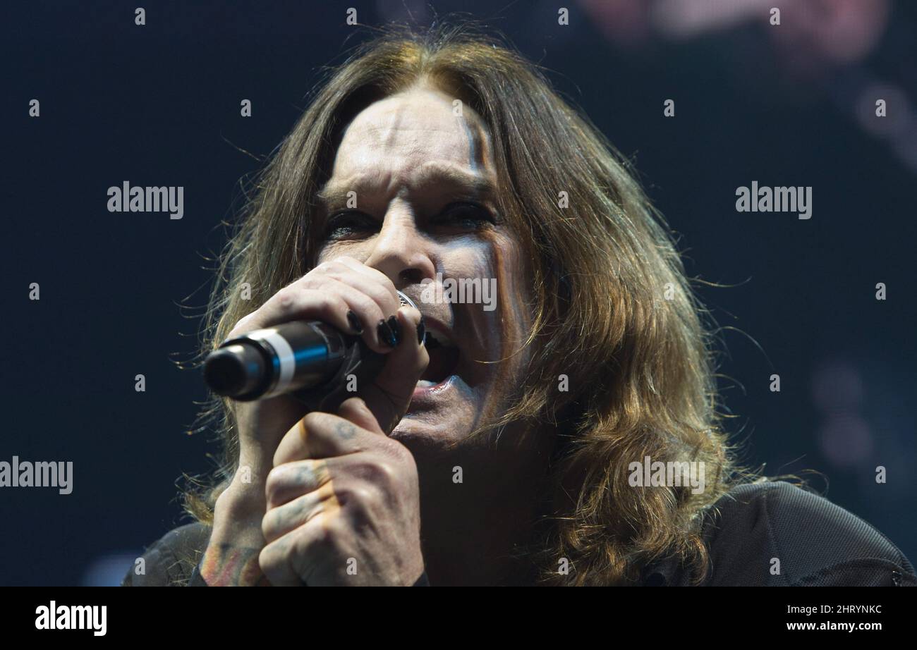 Rock legend Ozzy Osbourne performs during his concert in Vancouver, B.C ...