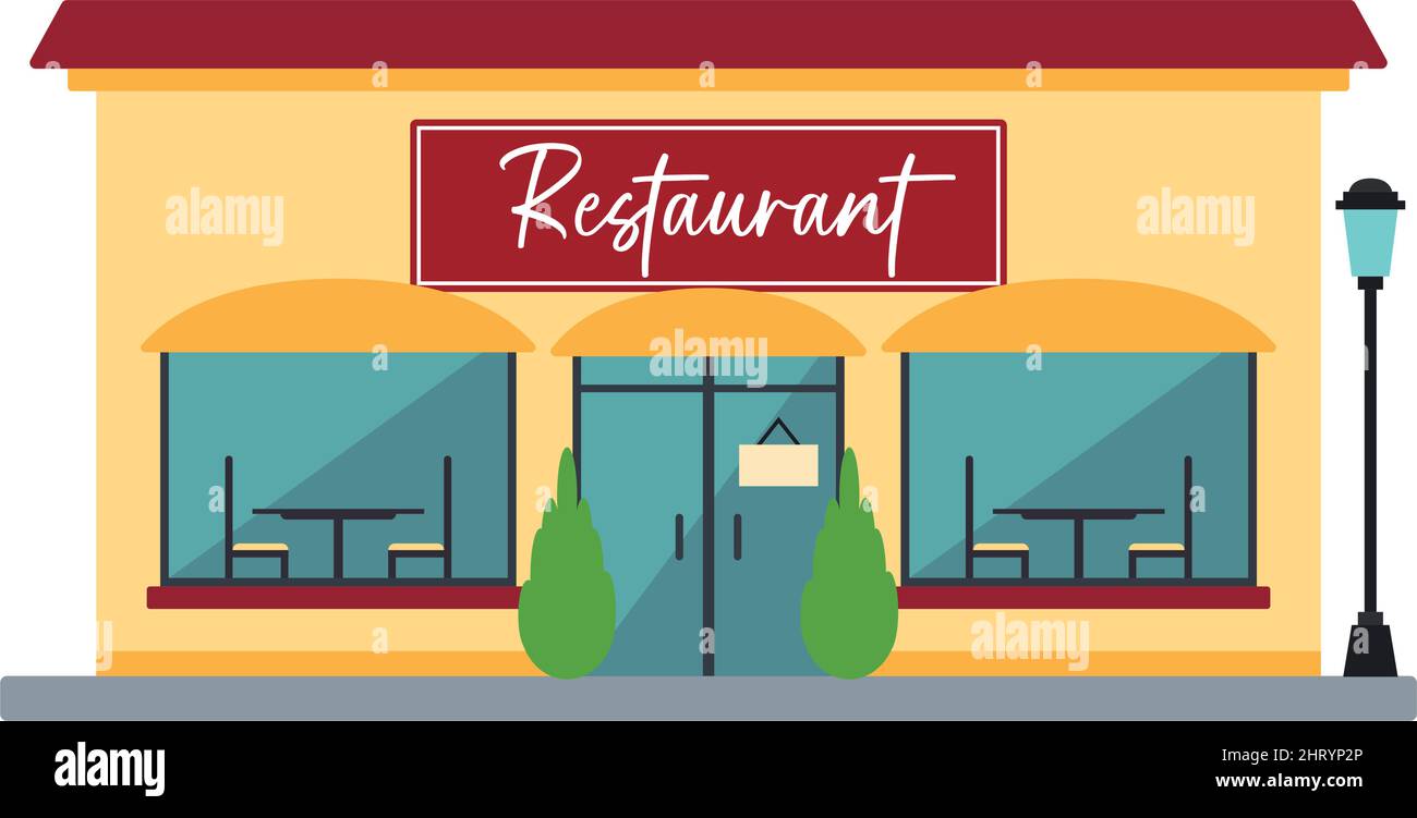 Isolated front view restaurant building Vector Stock Vector Image & Art ...