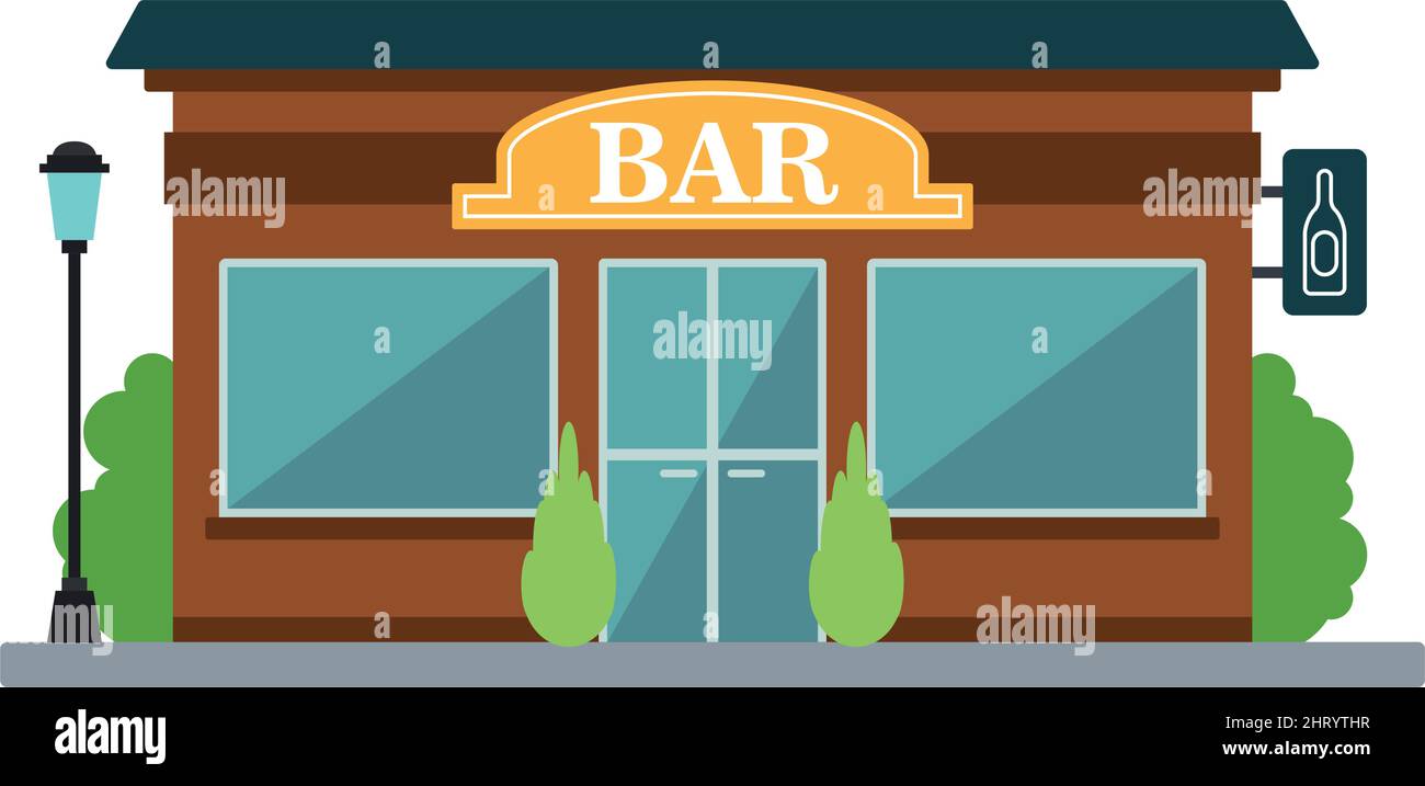 Isolated front view bar building Vector Stock Vector Image & Art - Alamy