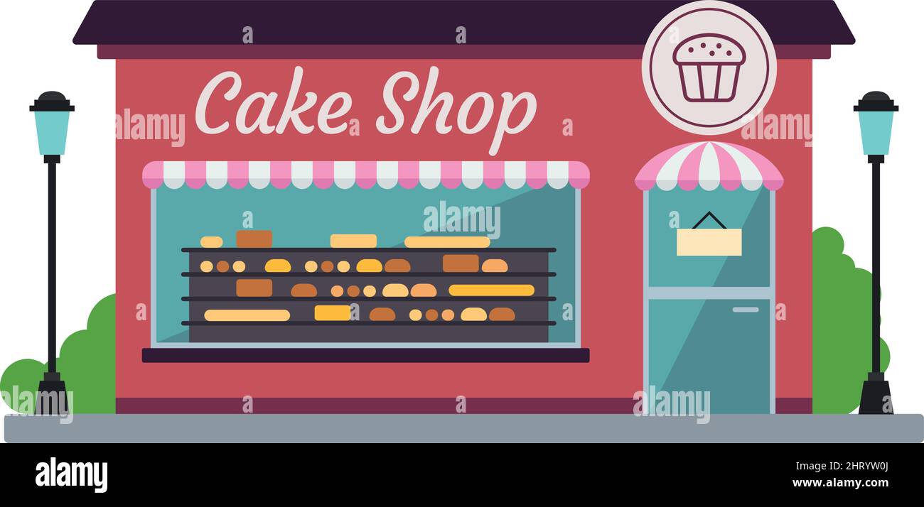 Storefront cake shop Cut Out Stock Images & Pictures - Alamy