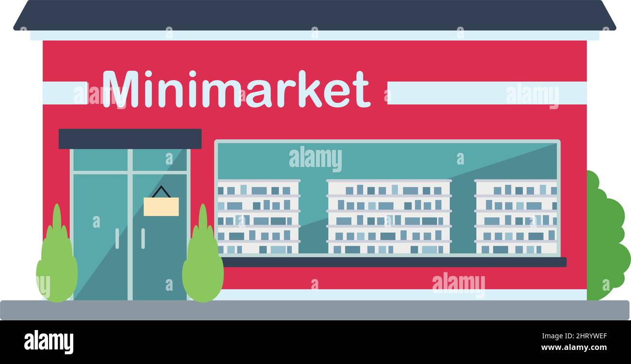 Isolated front view minimarket building Vector Stock Vector Image & Art ...
