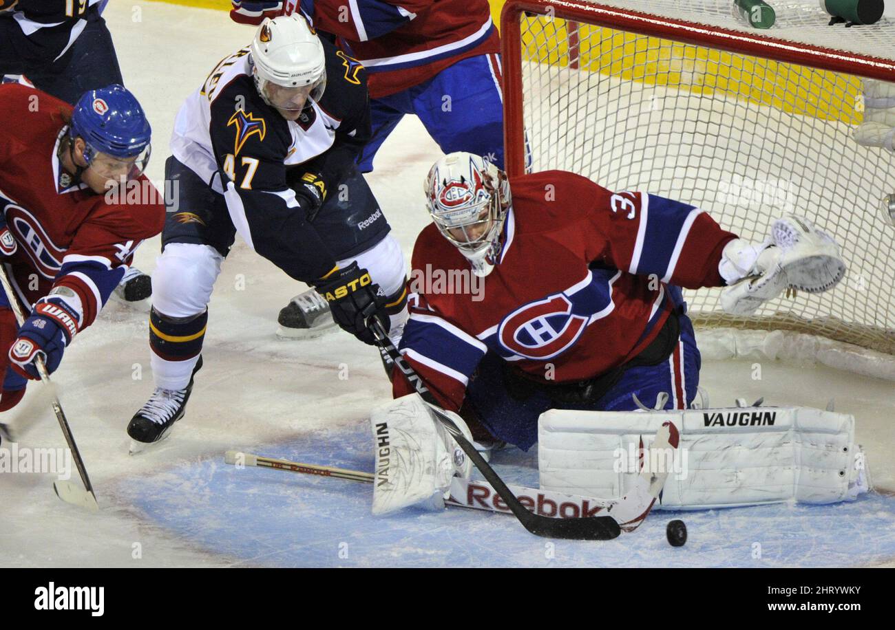 Montreal Canadiens goalie Carey Price stops Atlanta Thrashers center ...