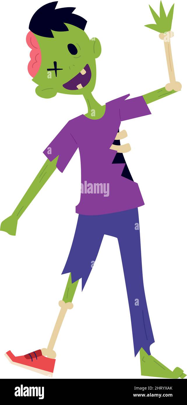 Isolated happy kid with a zombie costume Vector Stock Vector Image ...
