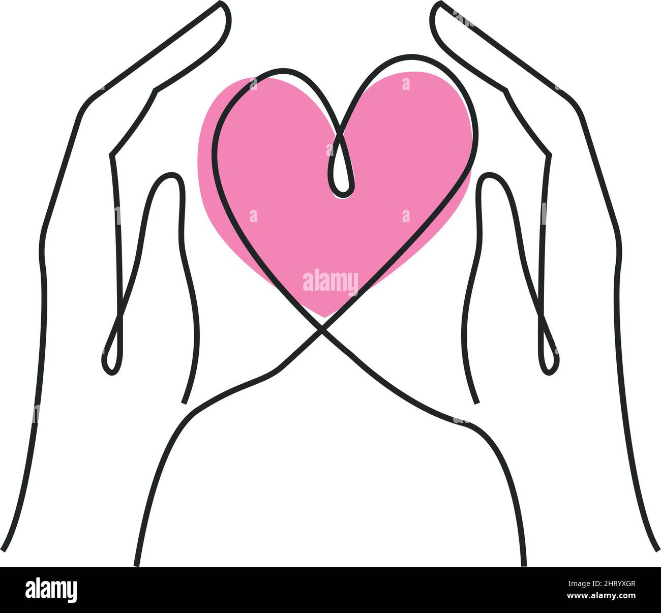 hands protecting heart Stock Vector Image & Art - Alamy