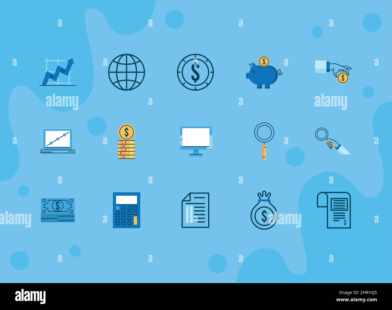 fifteen financial economy icons Stock Vector Image & Art - Alamy