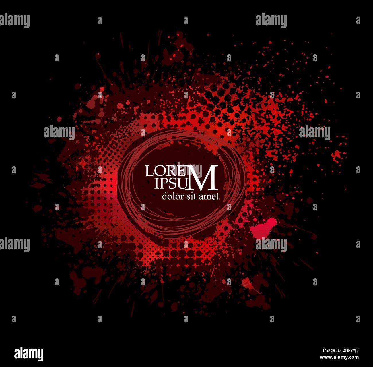 Round frame of red blots. Vector illustration Stock Vector Image & Art ...