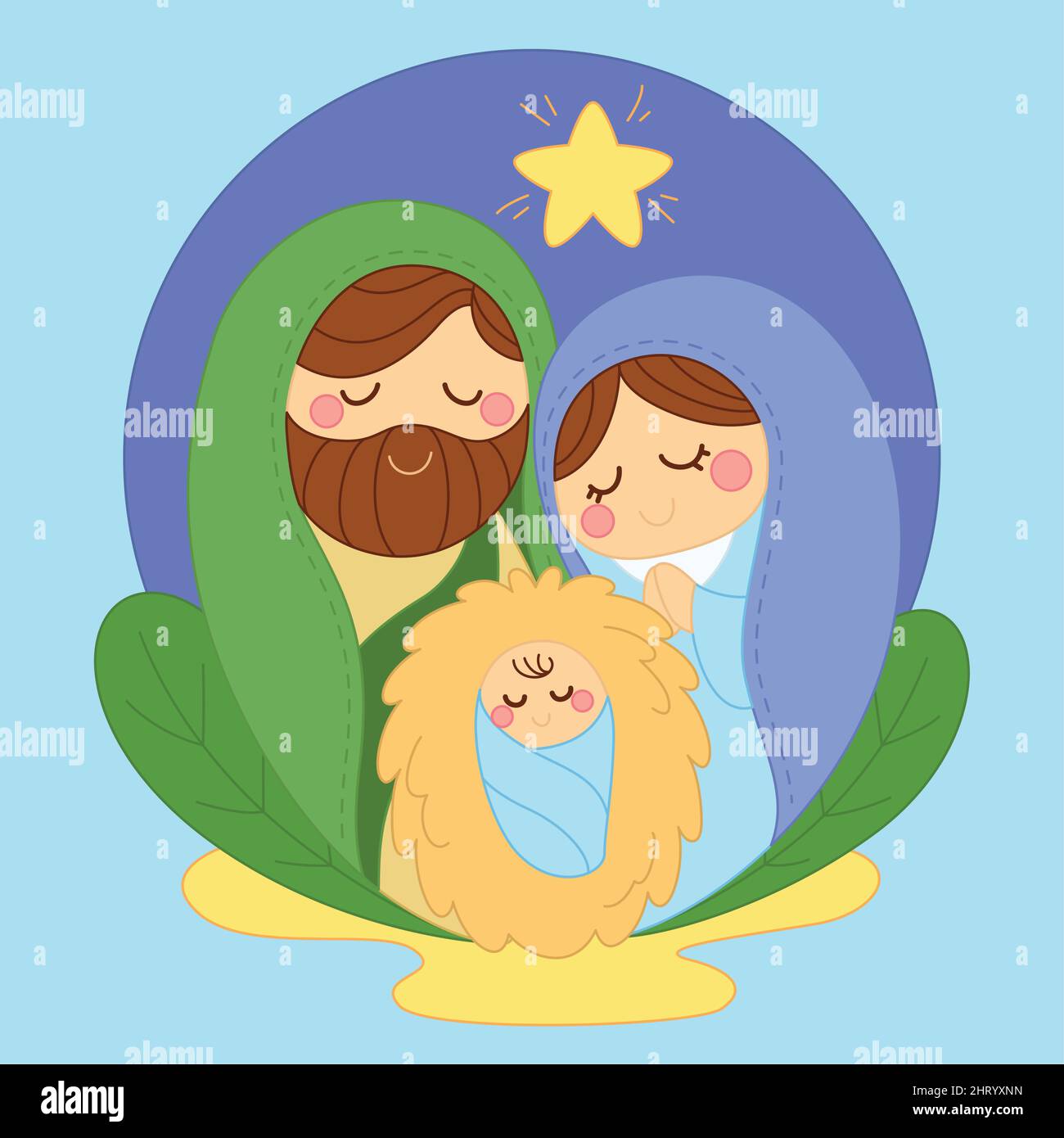 Joseph mary baby jesus cartoon hi-res stock photography and images - Alamy