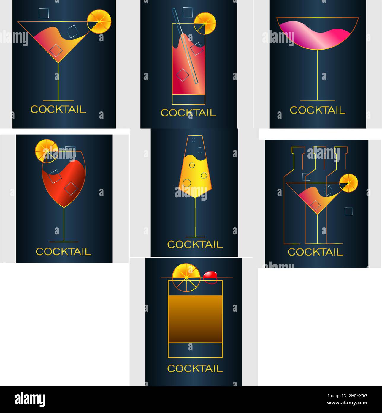 Drinks cocktail glass symbol logo hi-res stock photography and images ...