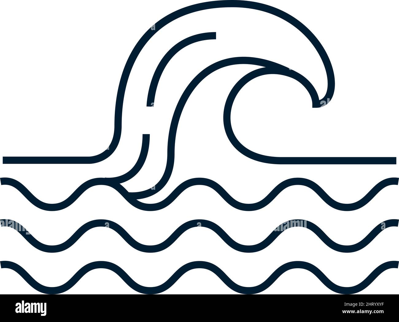 sea wave silhouette Stock Vector Image & Art - Alamy