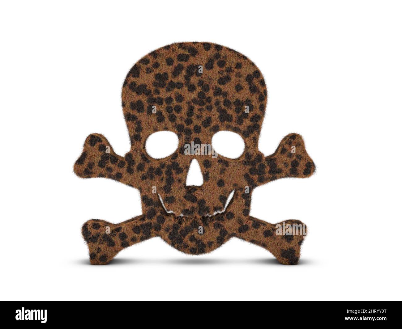 Fur skull symbol on a white background. 3d illustration Stock Photo - Alamy