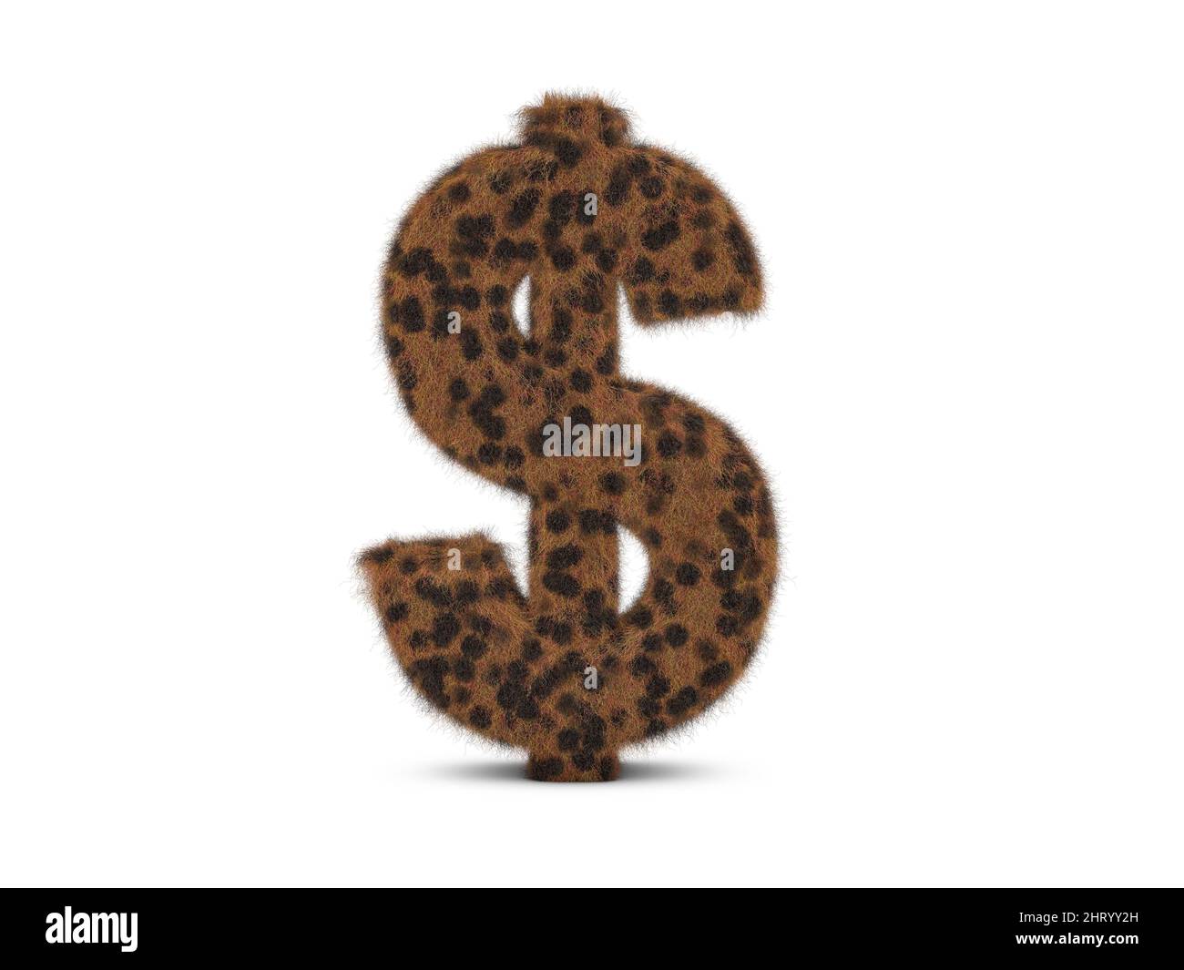 Fur dollar symbol on a white background. 3d illustration Stock Photo ...
