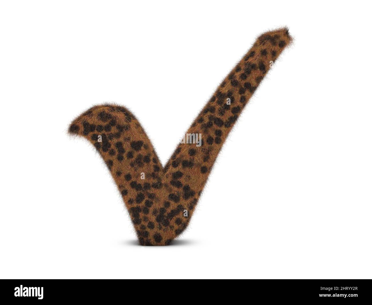 Fur check mark symbol on a white background. 3d illustration Stock ...