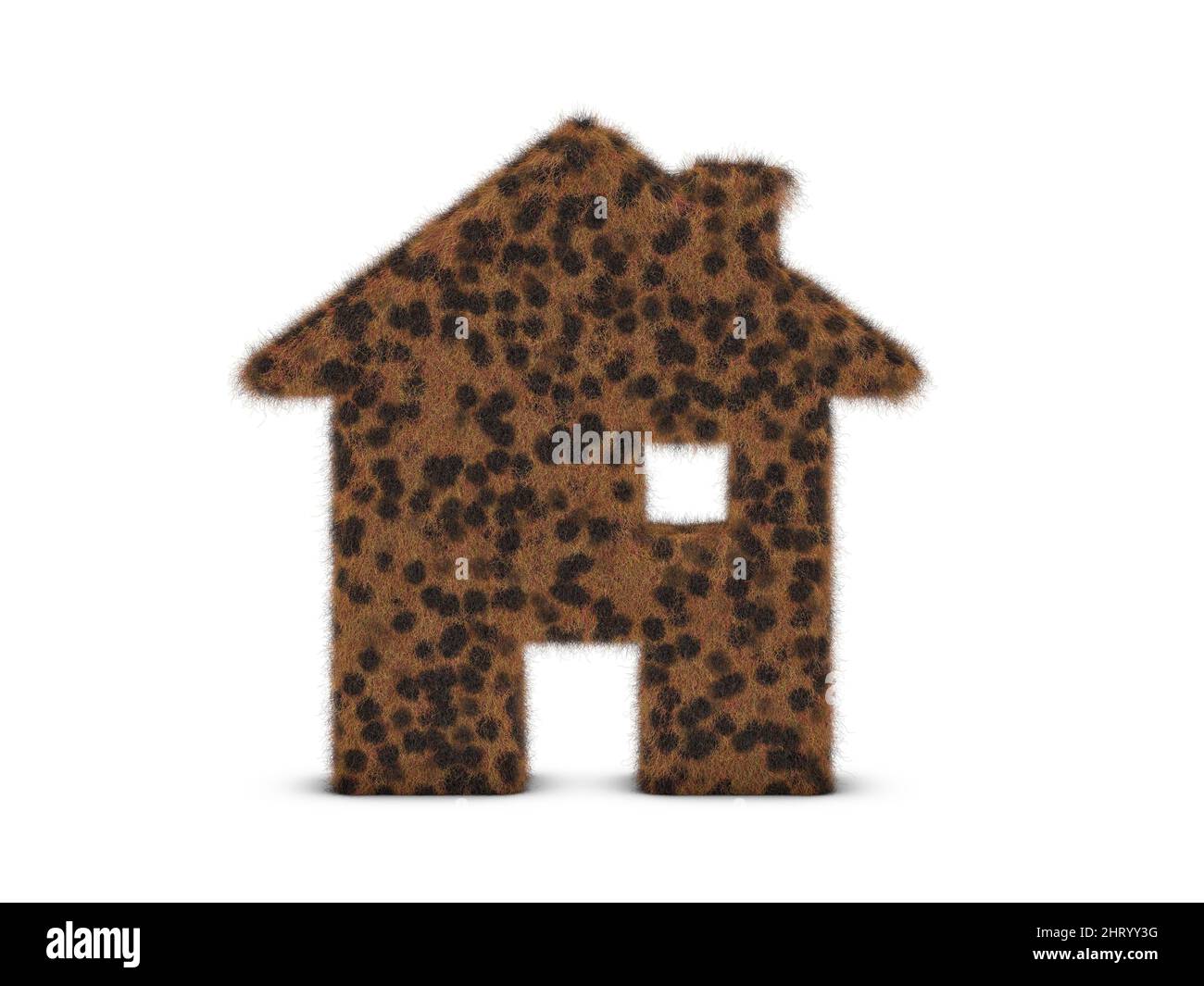 Fur house symbol on a white background. 3d illustration Stock Photo - Alamy