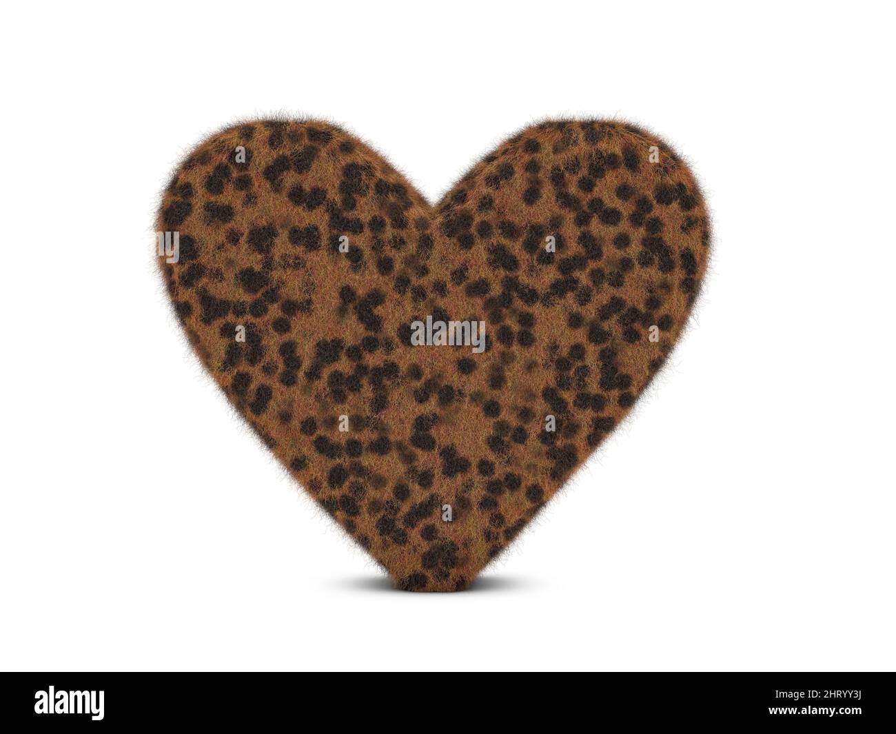 Fur heart symbol on a white background. 3d illustration Stock Photo - Alamy