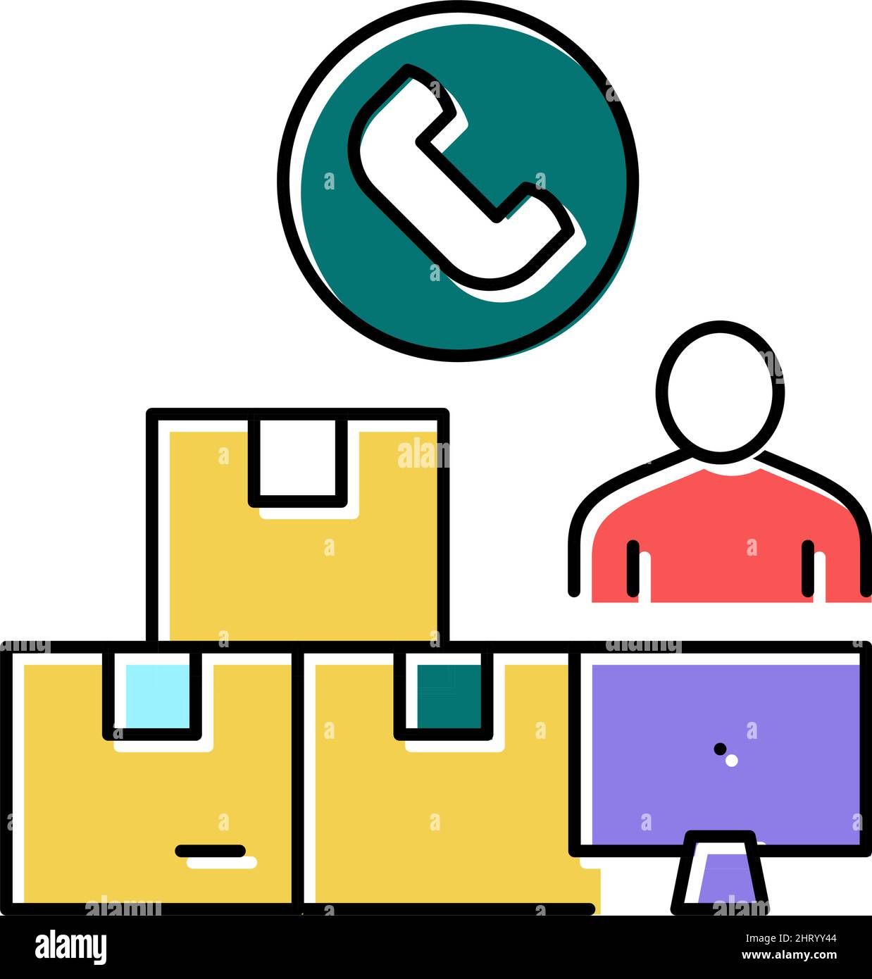 replenishment management color icon vector illustration Stock Vector ...