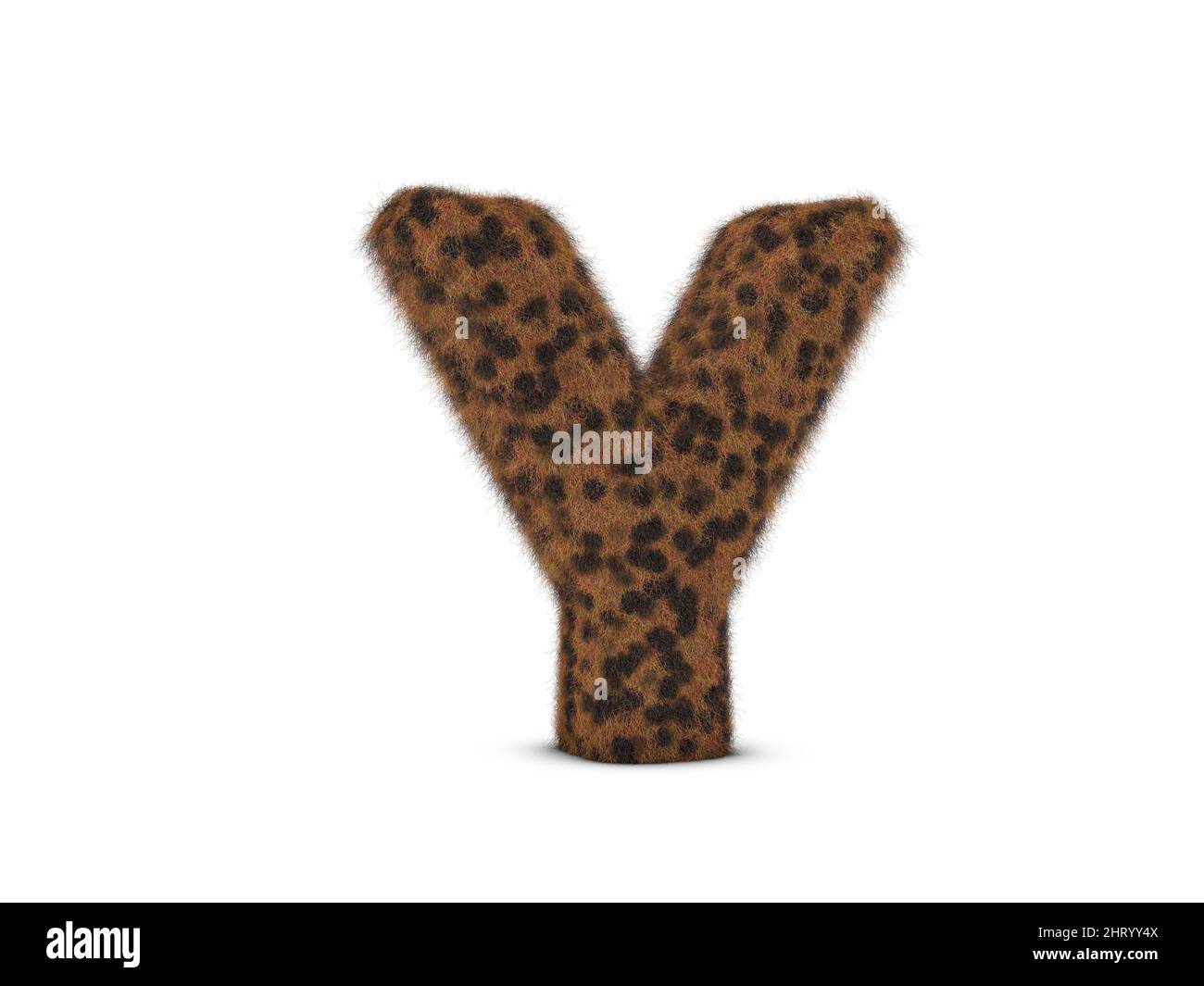 Fur letter Y on a white background. 3d illustration Stock Photo - Alamy