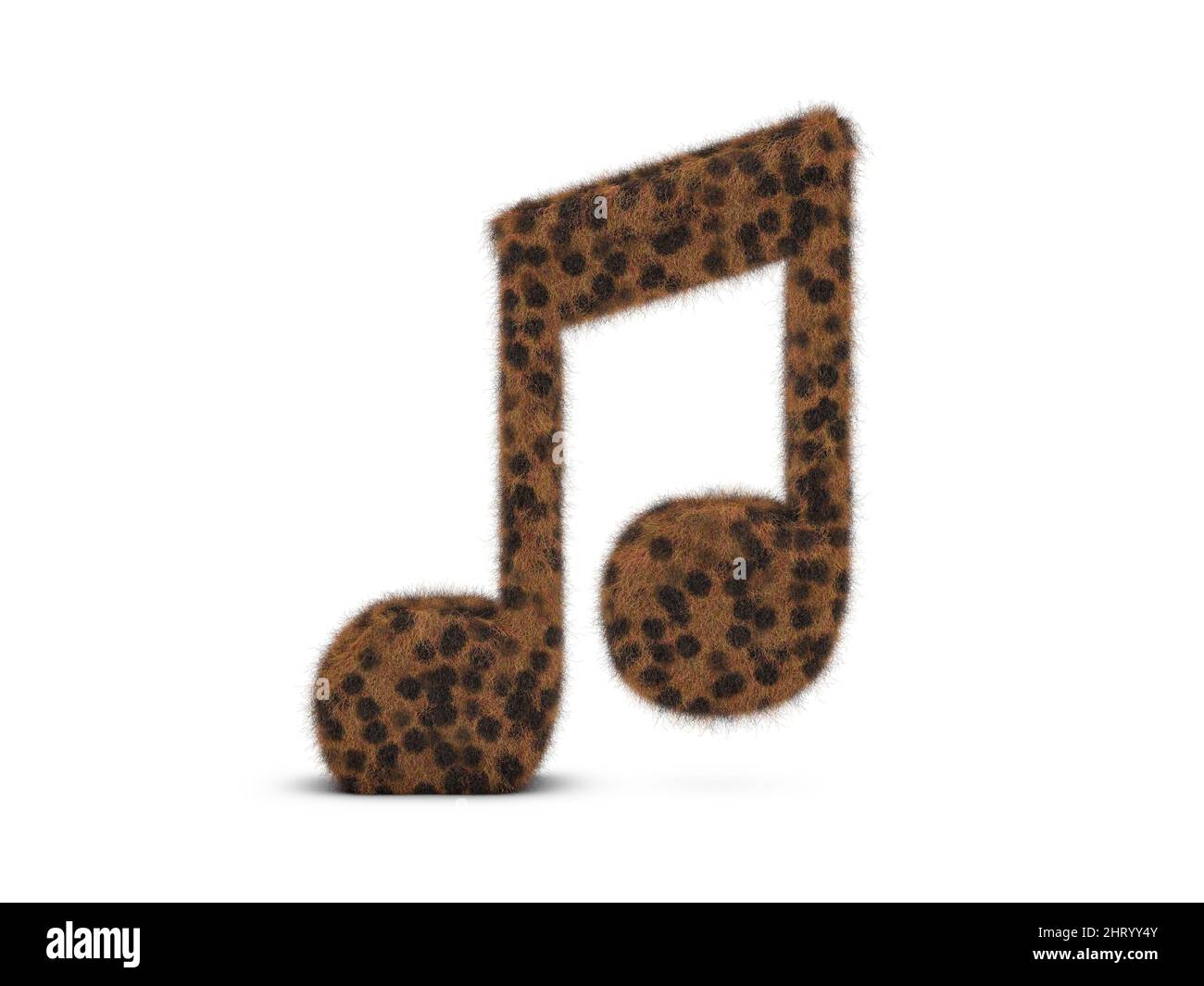 Fur music note symbol on a white background. 3d illustration Stock ...