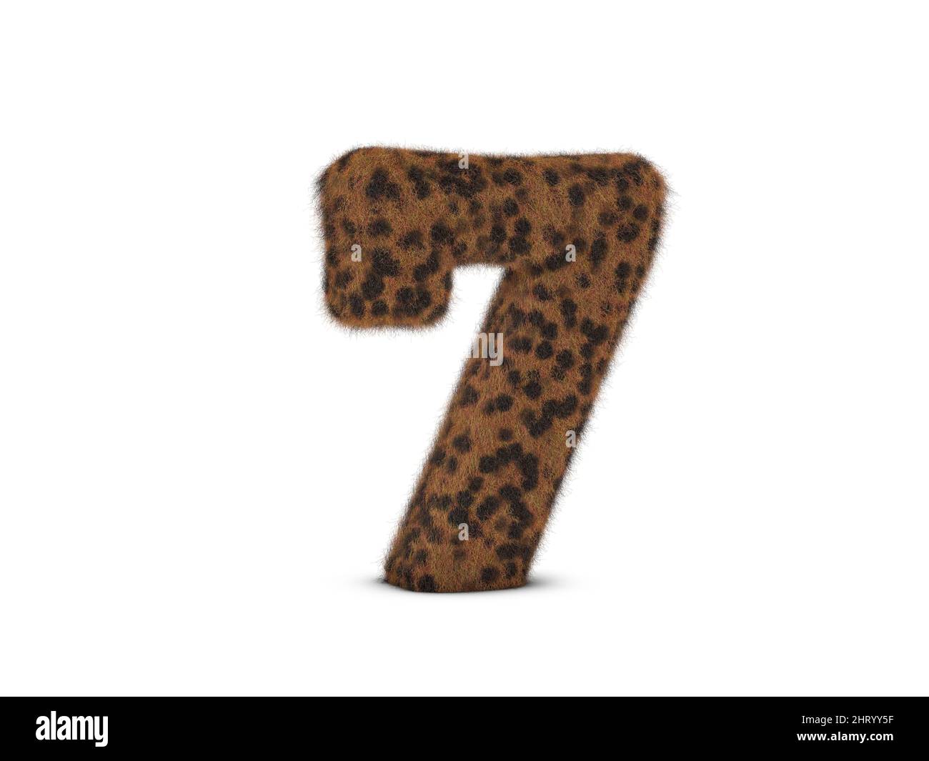 Fur number Seven on a white background. 3d illustration Stock Photo - Alamy