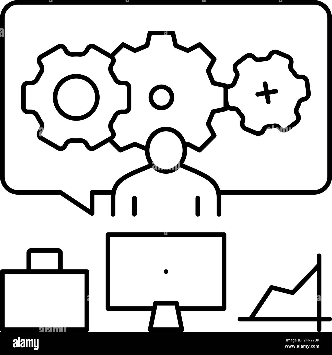 gear working process line icon vector illustration Stock Vector Image ...