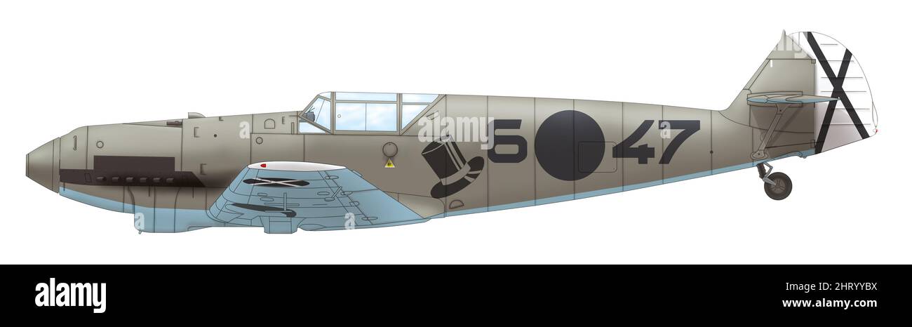 Messerschmitt Bf 109B (6 47) of the 2.J/88 Legion Condor, Spain 1938 ...