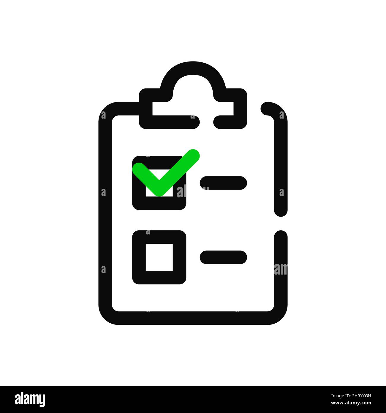 Simple minimal line art checklist on a clipboard. Pixel perfect ...