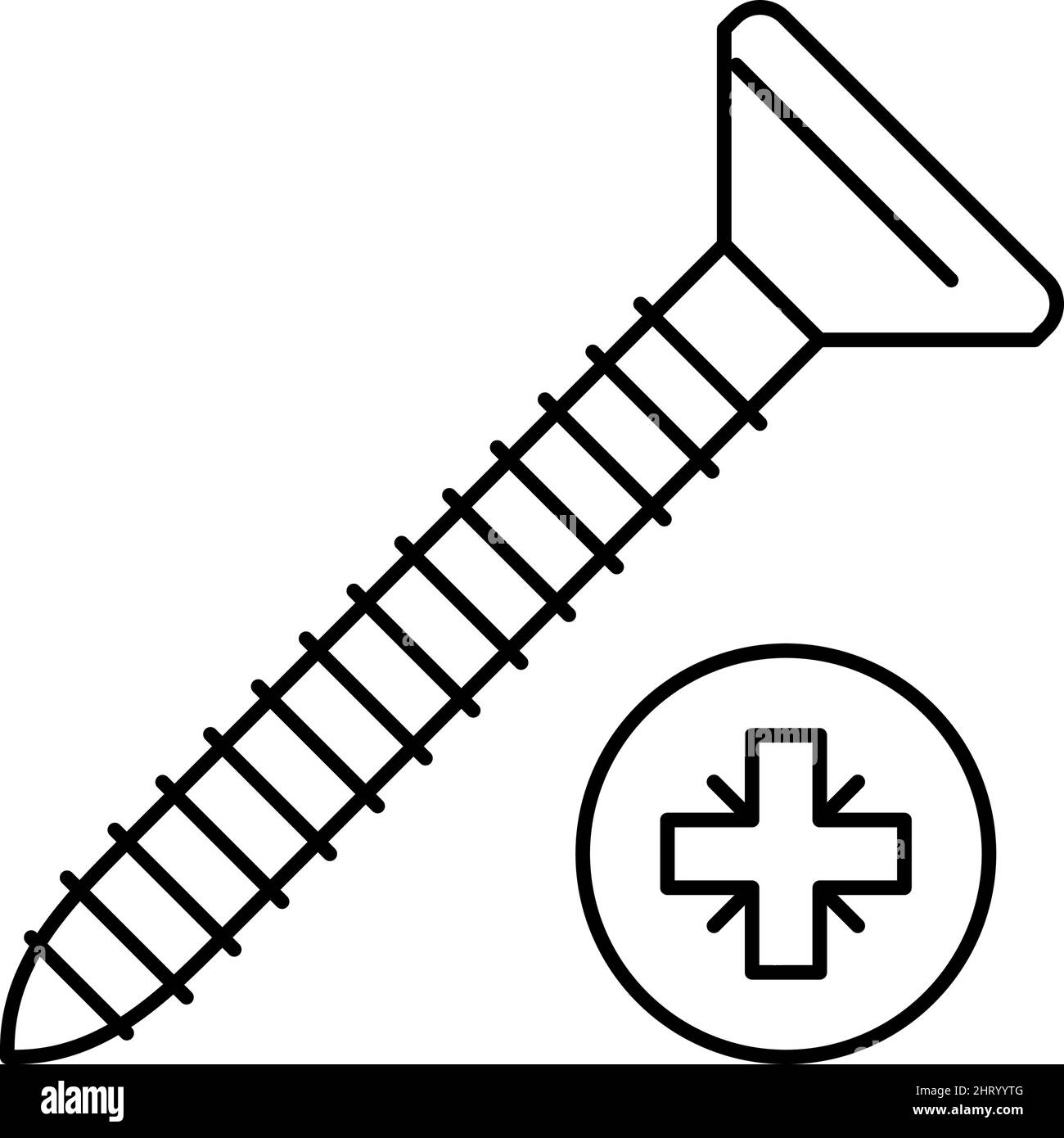 wood screw line icon vector illustration Stock Vector Image & Art - Alamy