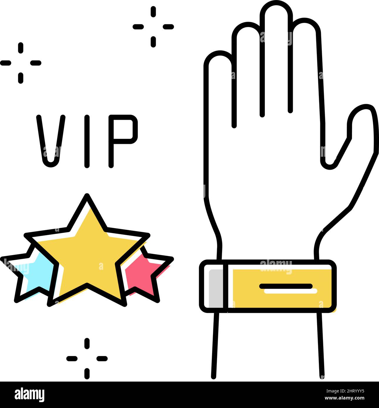vip bracelet for concert visitor color icon vector illustration Stock ...