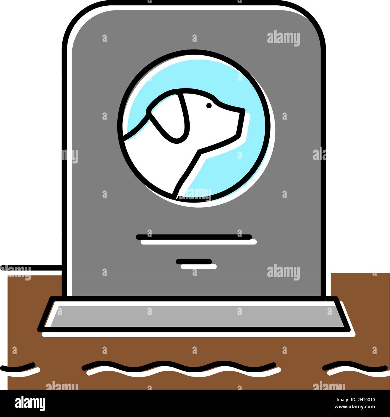 dog dead pet monument color icon vector illustration Stock Vector Image ...