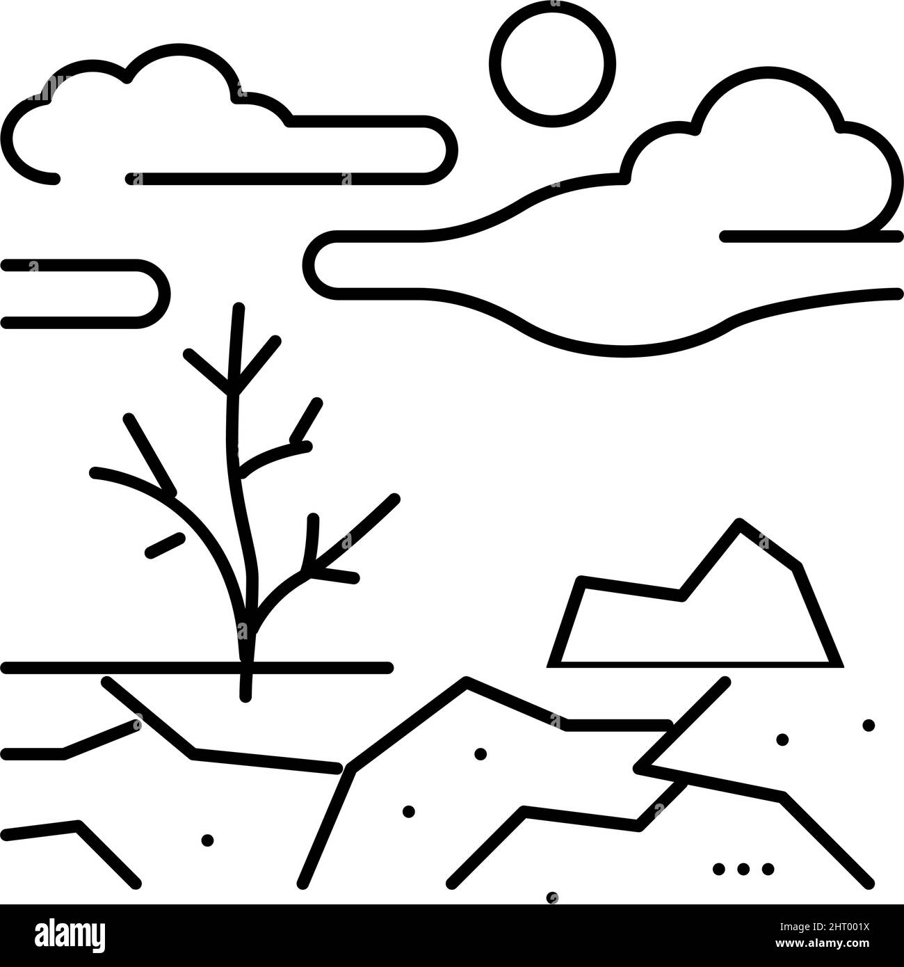 barren land line icon vector illustration Stock Vector Image & Art - Alamy