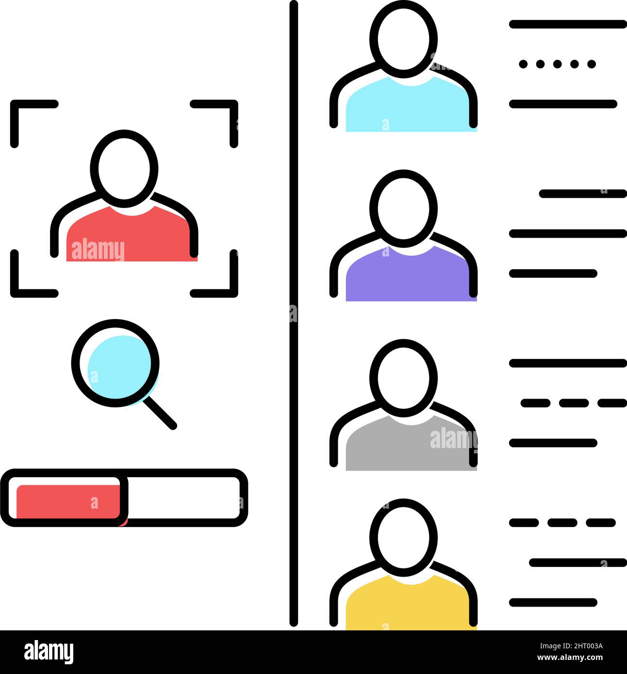 researching people with face id for access color icon vector ...
