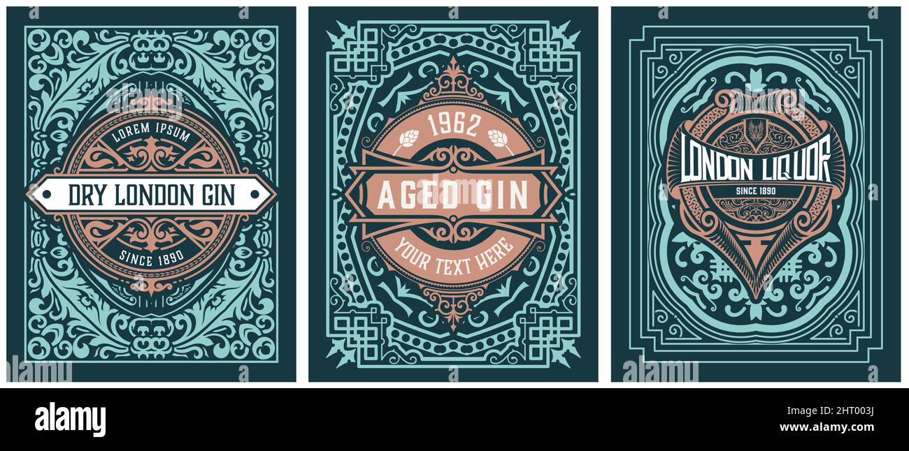 Set of 3 vintage labels for packing Stock Vector Image & Art - Alamy