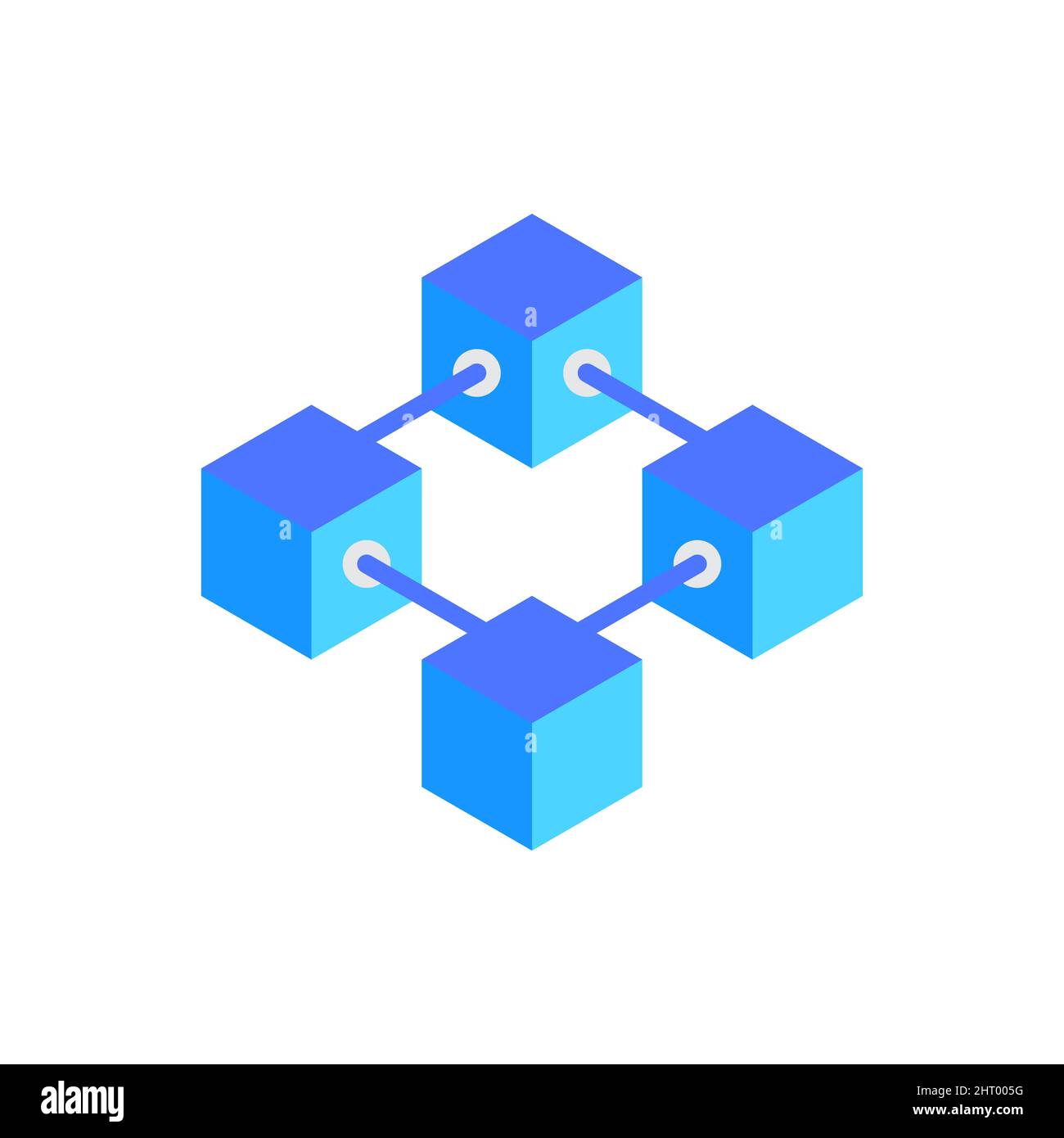 blockchain system interconnected data icon vector illustration Stock ...