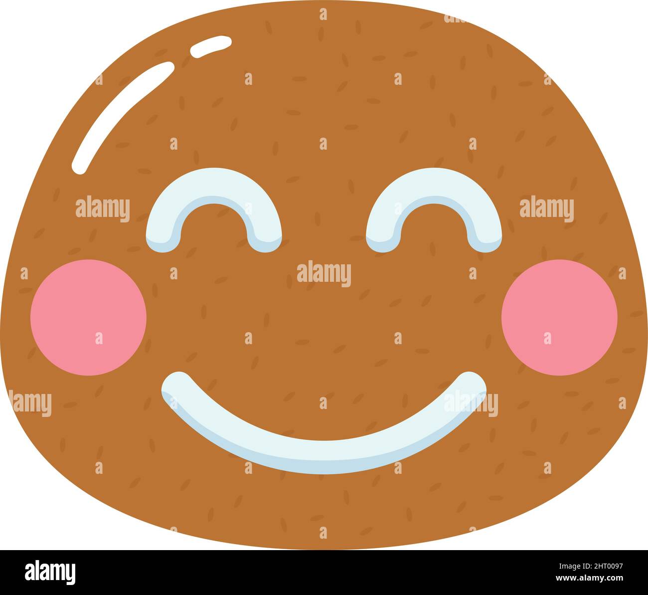 Gingerbread face man cartoon kawaii Christmas season Vector Stock ...
