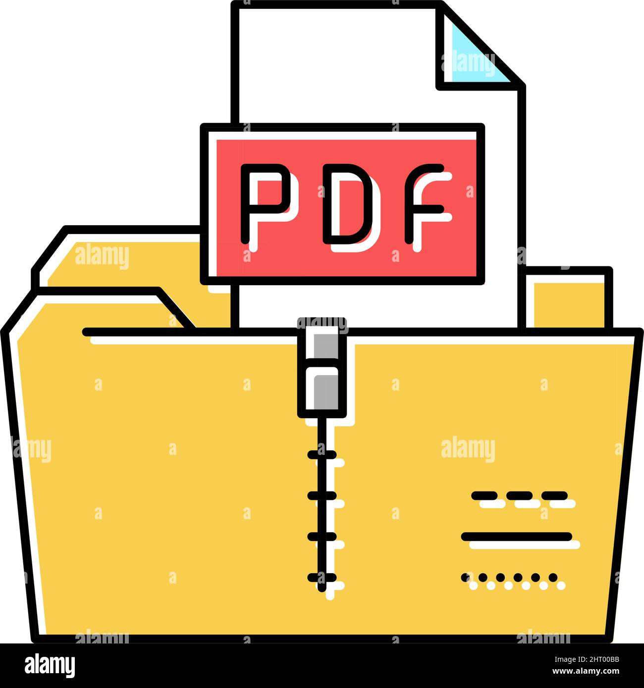 archiving pdf file color icon vector illustration Stock Vector Image ...