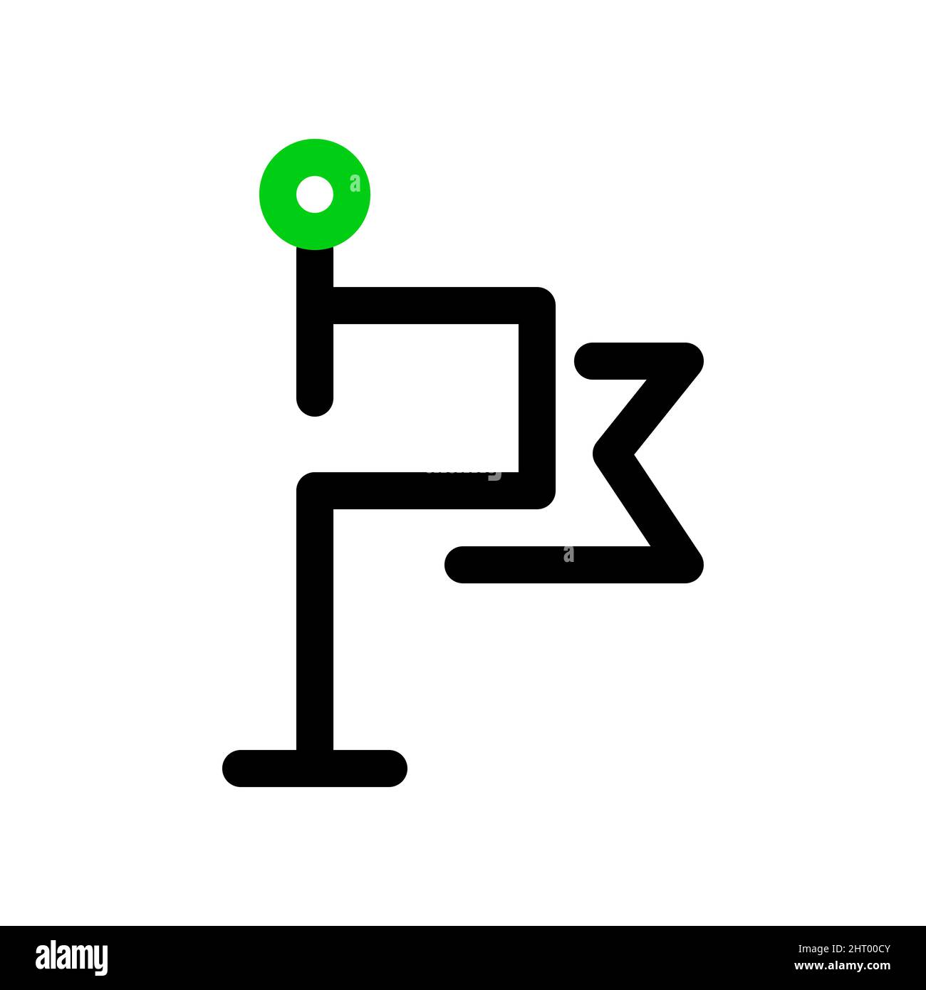 Location pointer with a flag. Pixel perfect, editable stroke icon Stock Vector Image & Art - Alamy