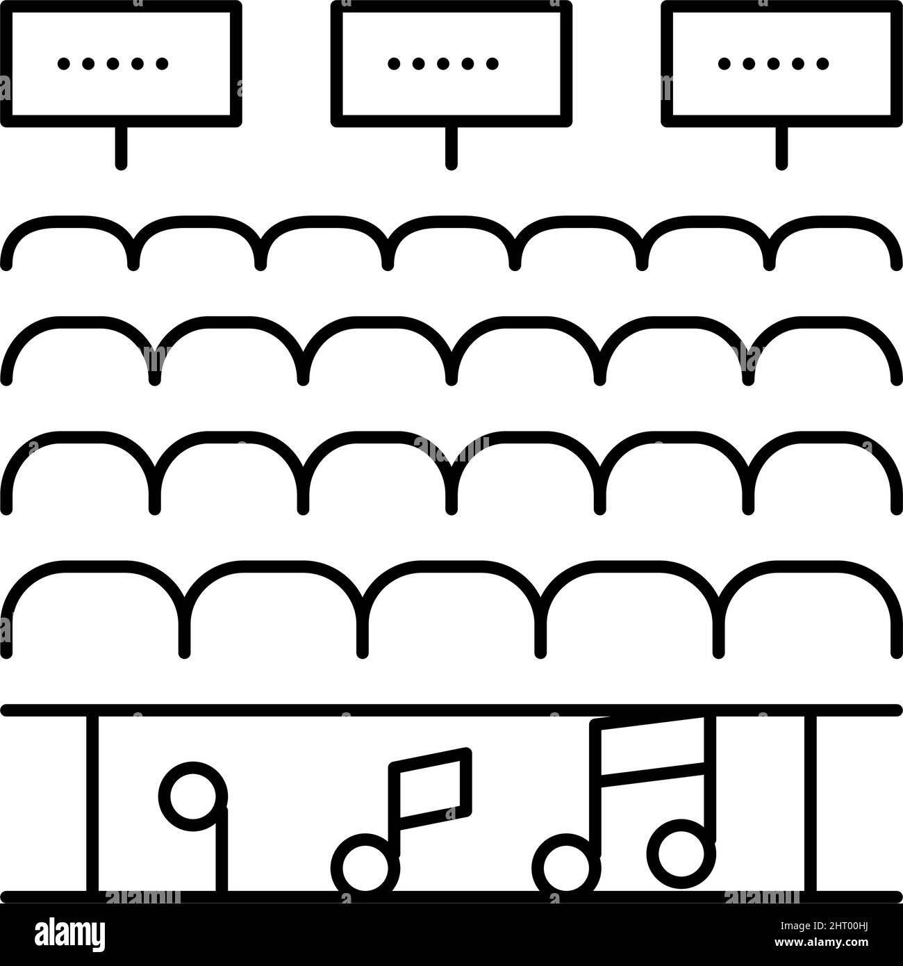 tribune for audience on concert line icon vector illustration Stock ...