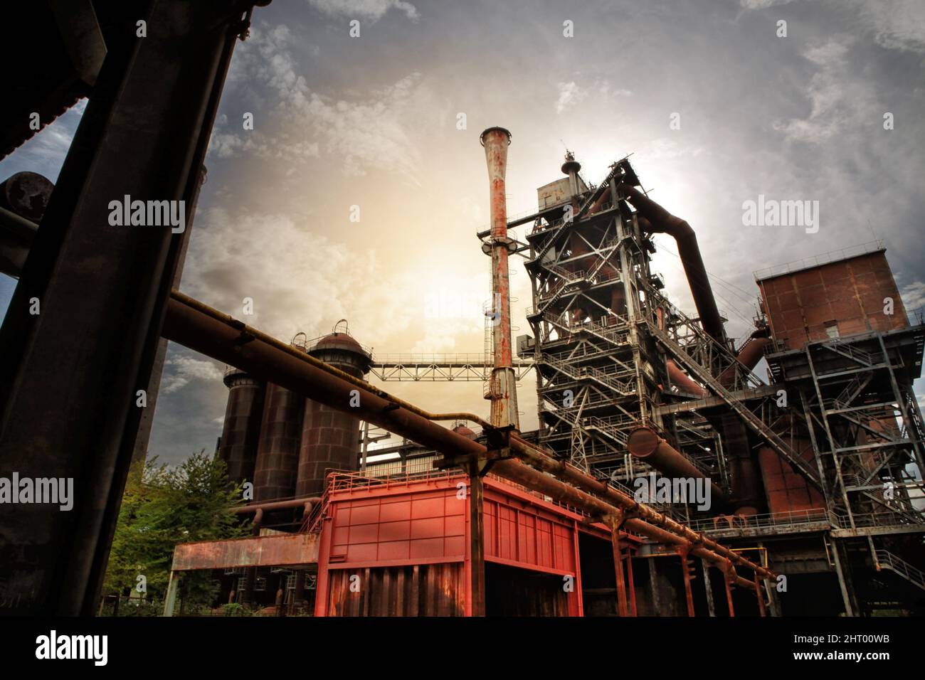 Exterior of an abandoned factory Stock Photo - Alamy