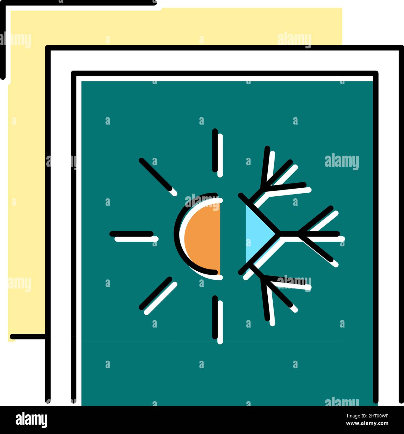 summer and winter insulation layer color icon vector illustration Stock ...