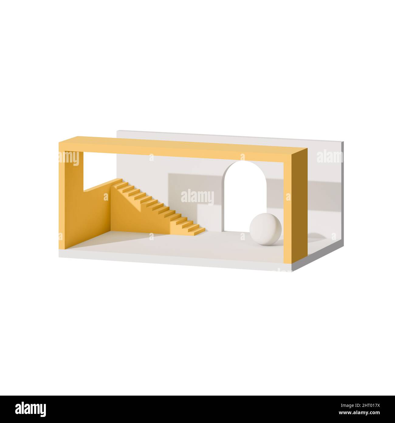 Abstract architectural object isolated on white background, white ...