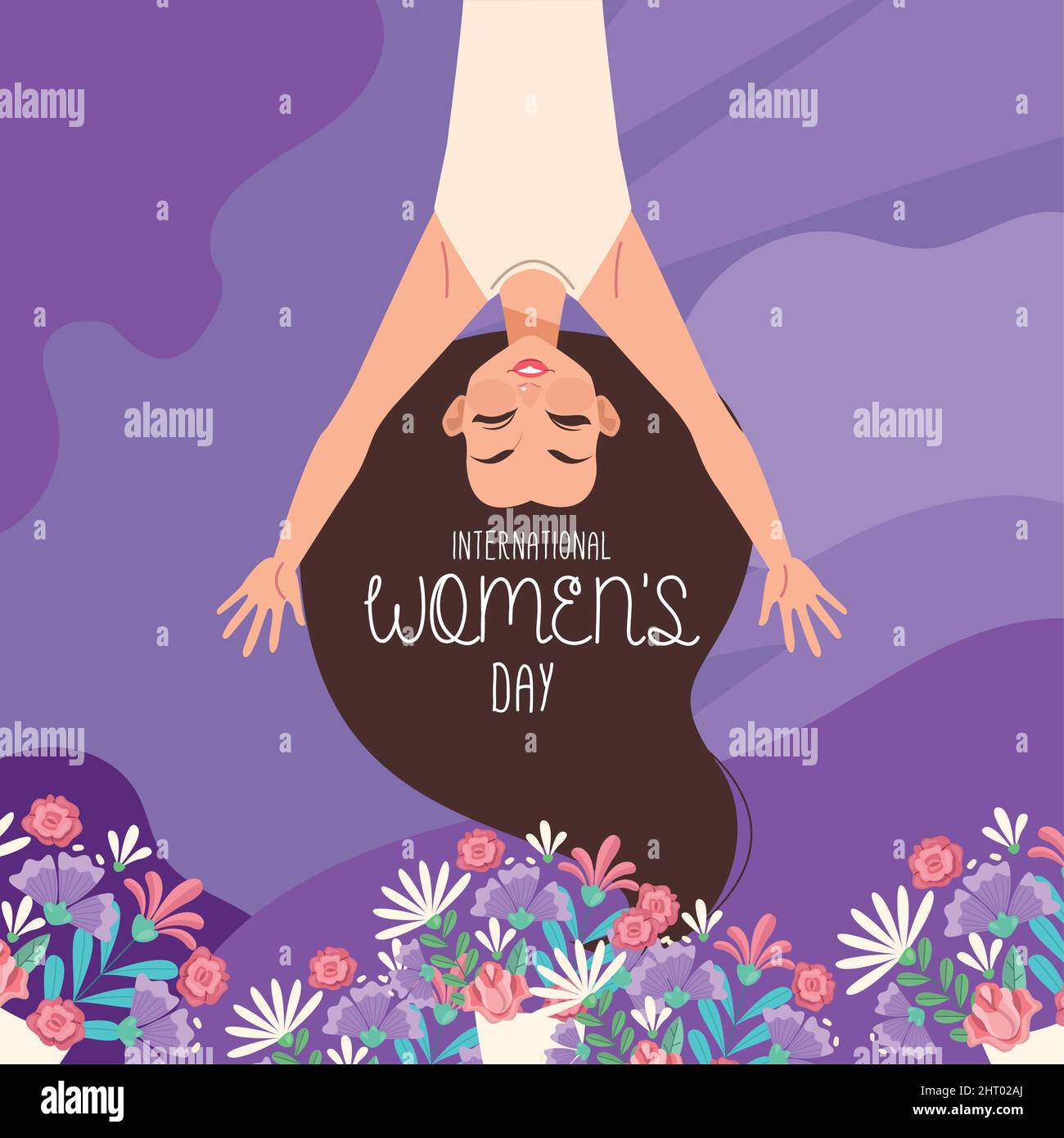 Women in font flowers Stock Vector Images - Alamy