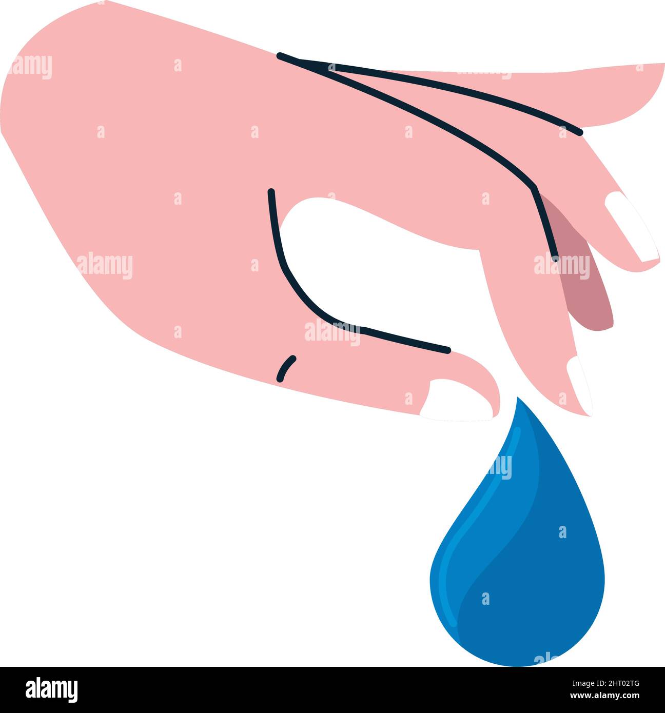 hand with water drop Stock Vector Image & Art - Alamy