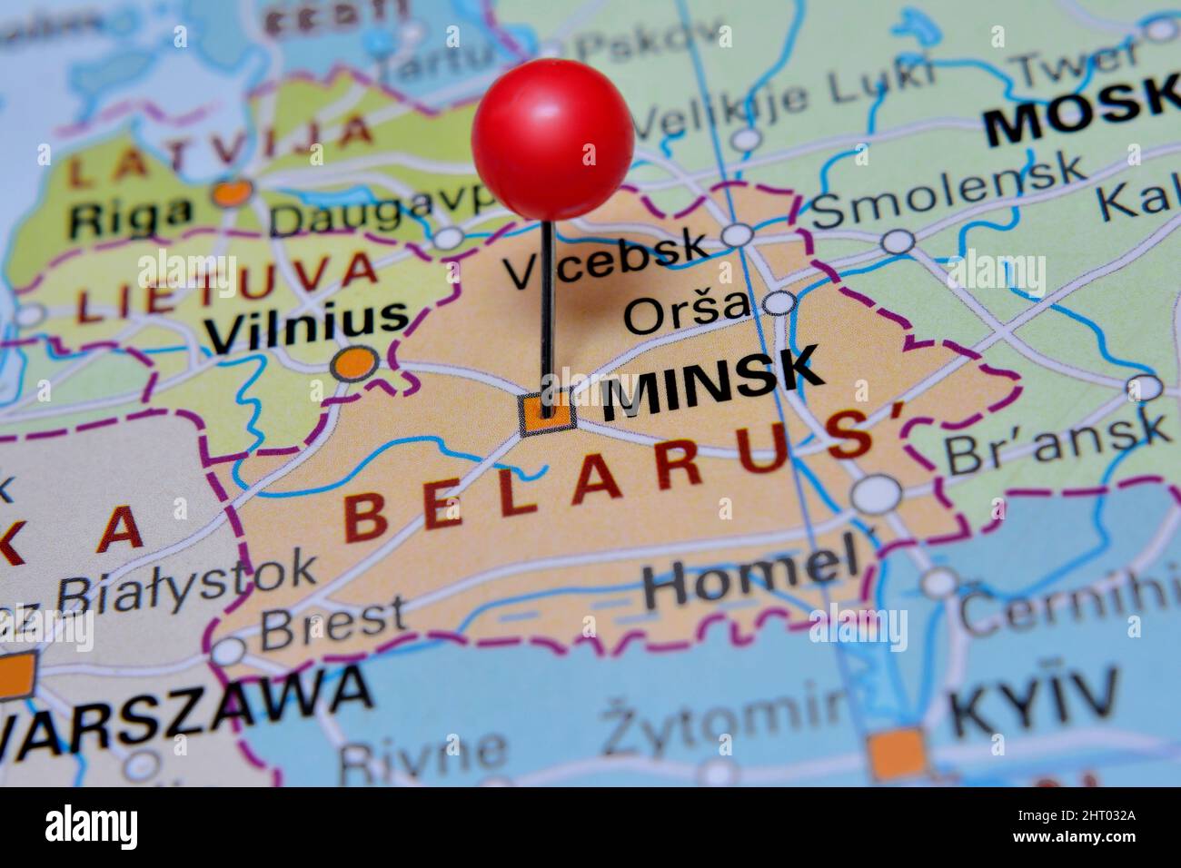 Minsk on map hi-res stock photography and images - Alamy