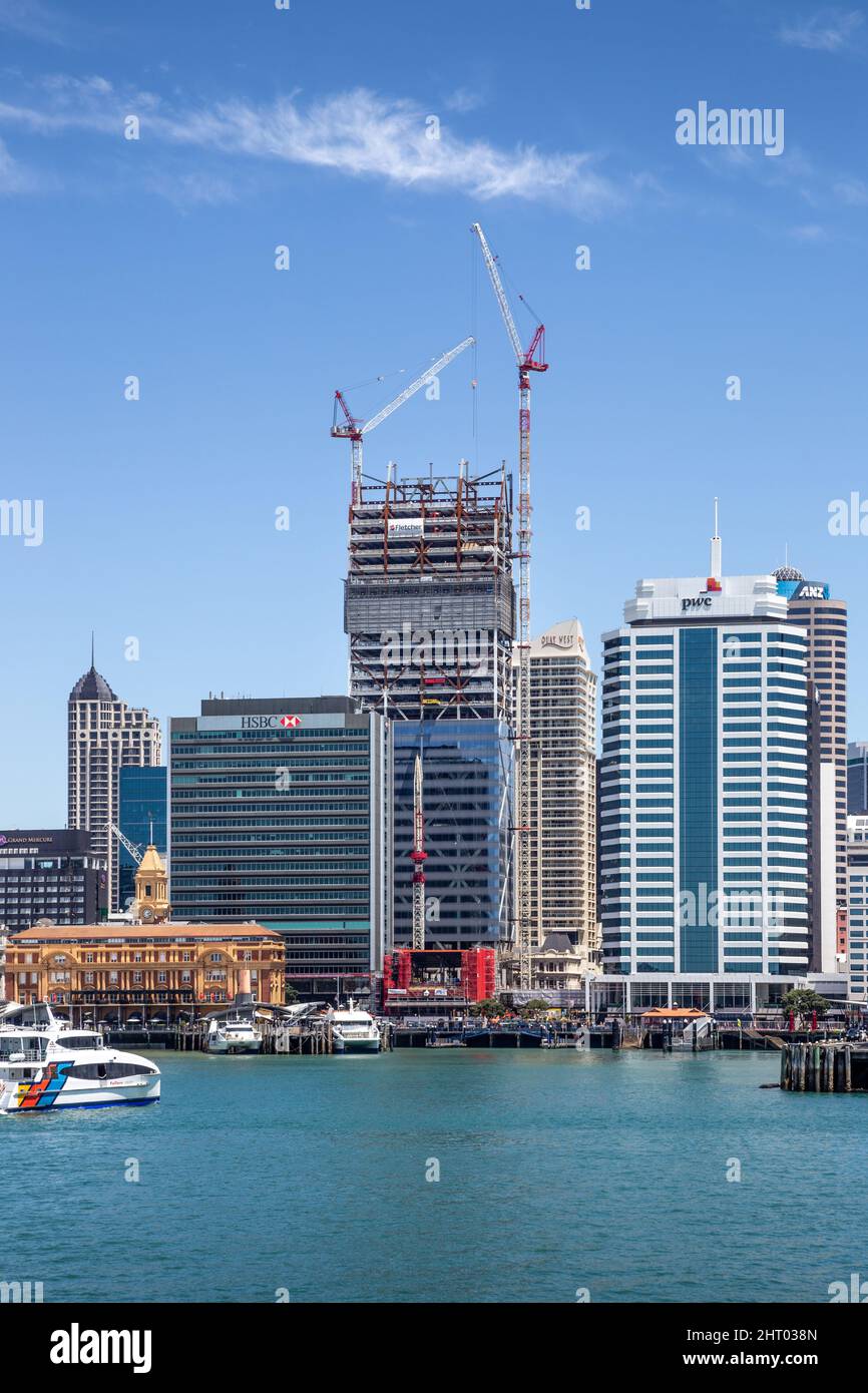 Commercial Bay skyscraper (PWC Tower) under construction in downtown ...