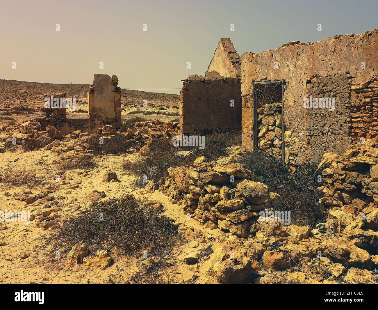 Old and ruined walls of an old abandoned building in Boa Vista, Cape ...