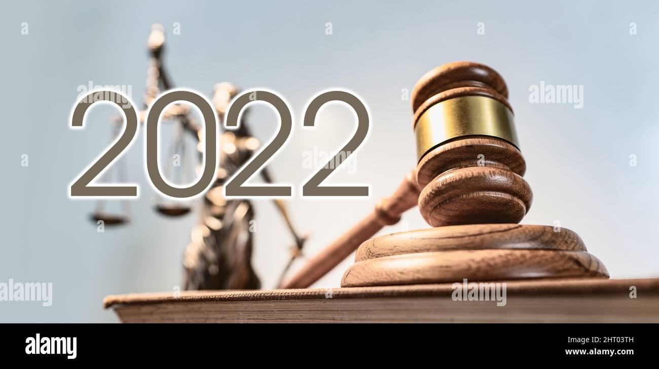 Statue of lady justice on bright background - Side view with cop Stock ...