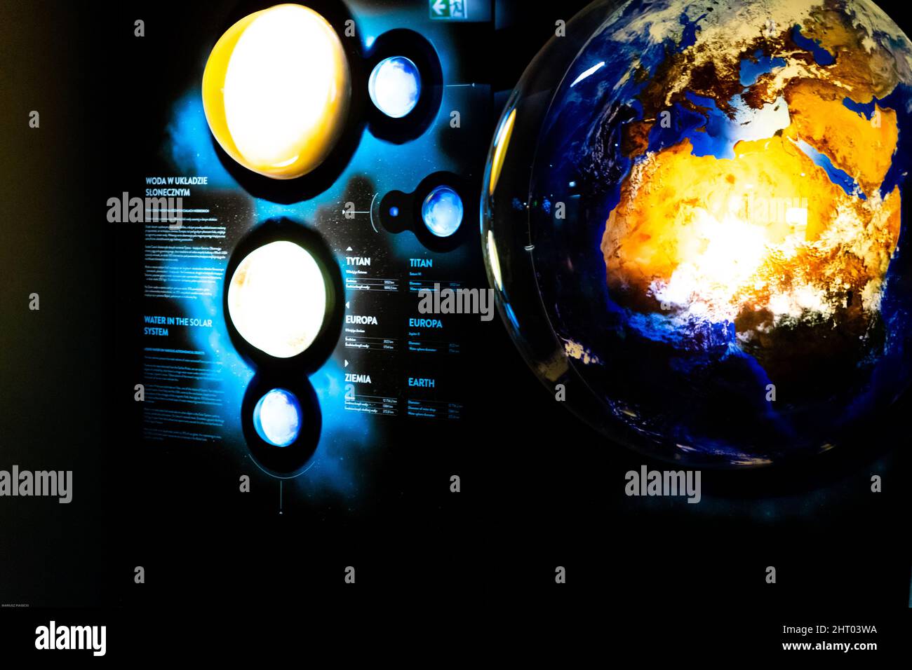 Abstract shot of the digital solar system model in cyberspace Stock ...